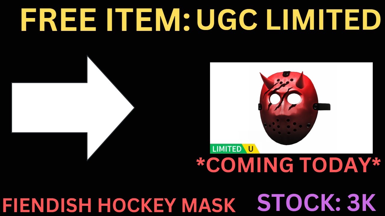 [FREE UGC LIMITED] HOW TO GET Fiendish Hockey Mask IN ROBLOX. [3K STOCK ...