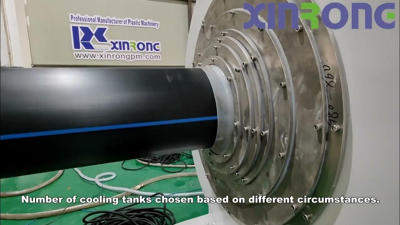 PE315-800mm plastic pipe extrusion line - YouTube