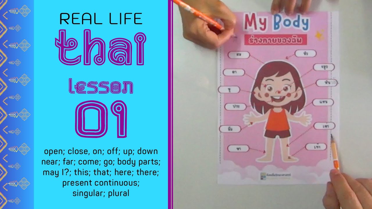 Lesson 01 Thai Language REAL LIFE. Body Parts Basic Activities ...