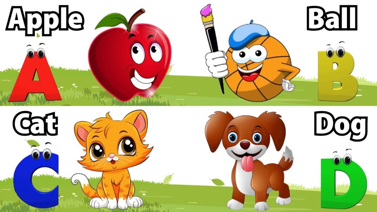 ABC Apple Song,Learn Alphabets | English and Animals for Kids | abcd ...