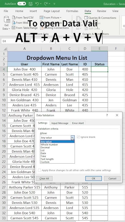 Easy Way To Create Dropdown Menu In Excel - YouTube