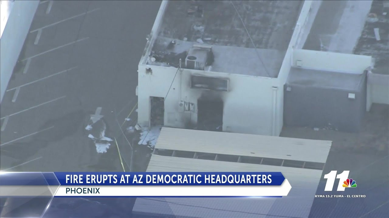 Update: Fire at Arizona Democratic headquarters may be arson - YouTube