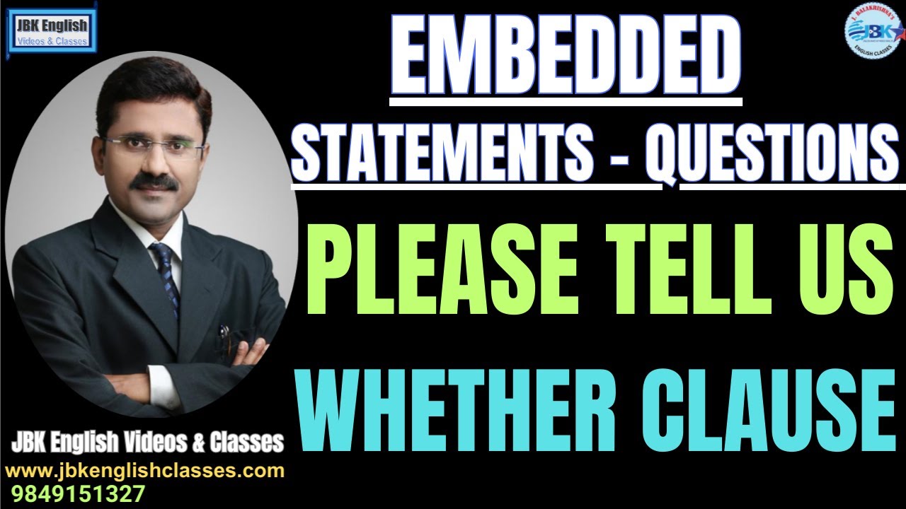 Sentences with "WHETHER CLAUSE" - by JBK English Videos and Classes#jbk ...