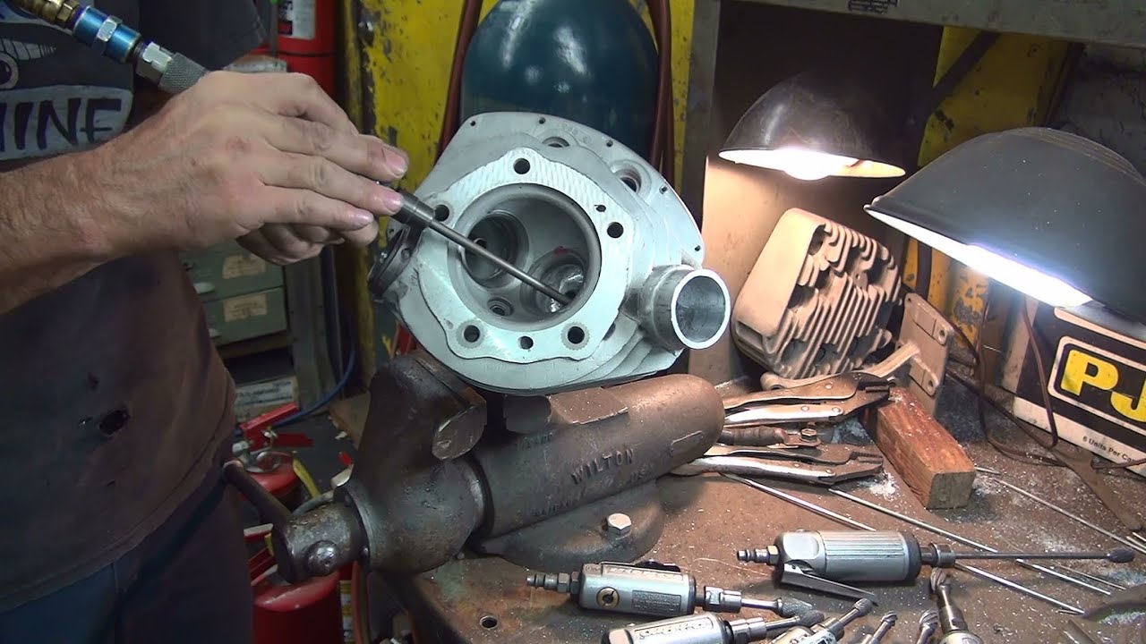 #110 1950 panhead head assemble rockerarm grinding high lift cam setup ...