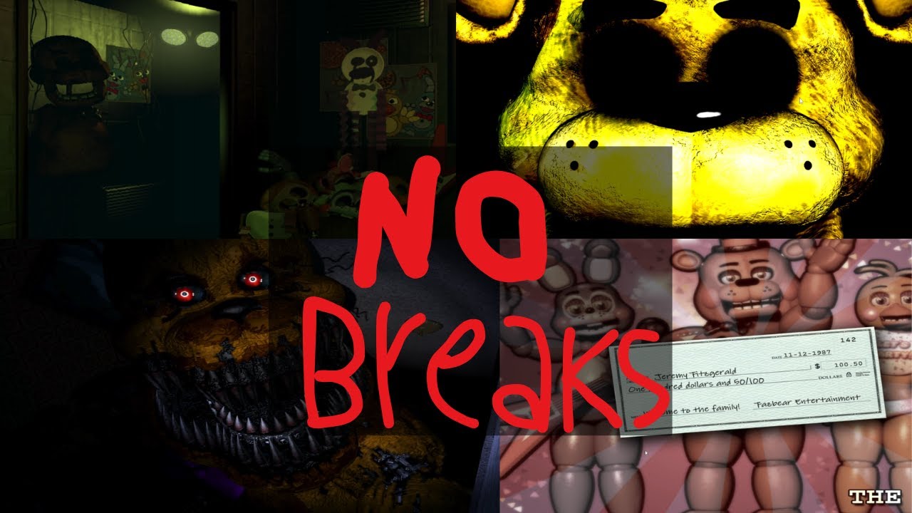 I beat the first four FNAF games WITHOUT BREAKS - YouTube