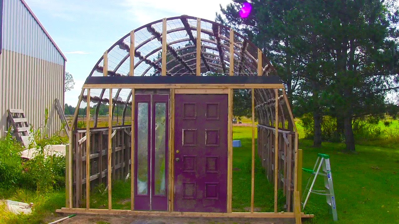 Building a wall for the hoop shed - YouTube