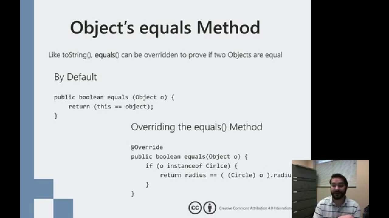 Overriding the equals Method - YouTube