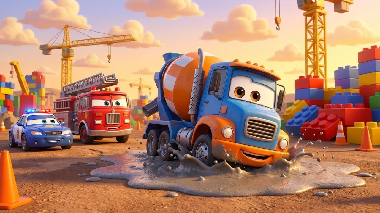 Construction Truck Rescue! Saving Micky from Wet Concrete 🏗️🚒🚨 - YouTube