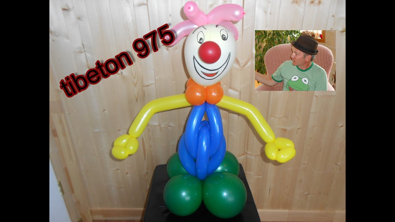 Sculpture sur ballon N° 61 "le clown" clown balloon , payaso globo ...