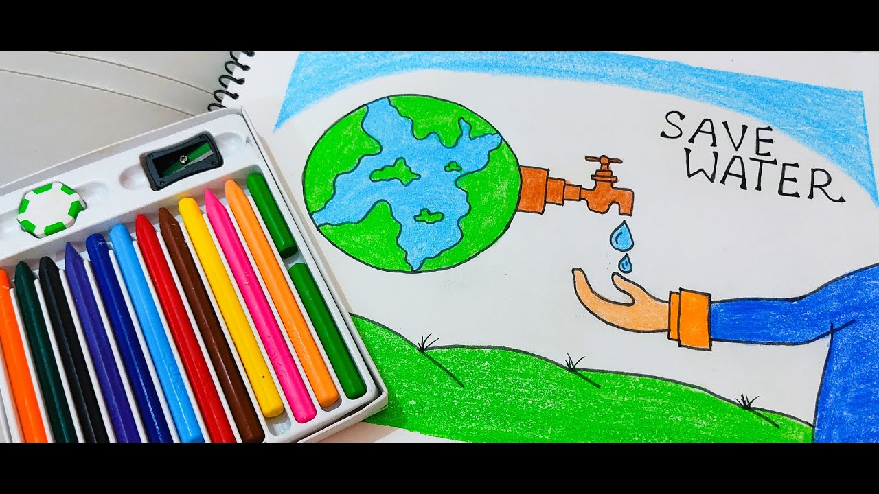 How to draw Save Water Save Earth poster / Save environment drawing ...
