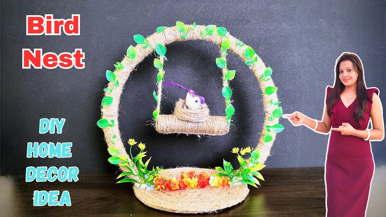 Birds hanging diy at home| Birds nest making | DIY Birds House | Room ...