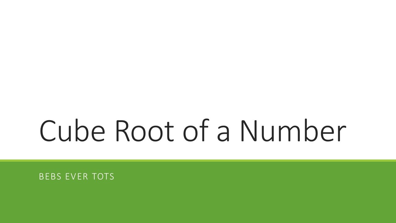 Cube Root (Integers) - YouTube