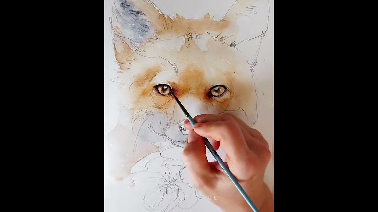 How to paint the fox. Watercolor fox painting. - YouTube