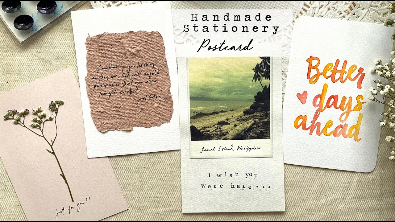 Handmade Stationery | 3 Postcard Ideas - YouTube