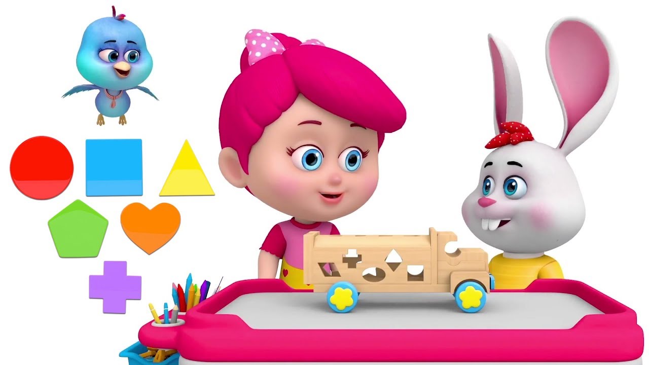 Betty and Bunny Play with Wooden Shapes Truck - Learning Videos - YouTube