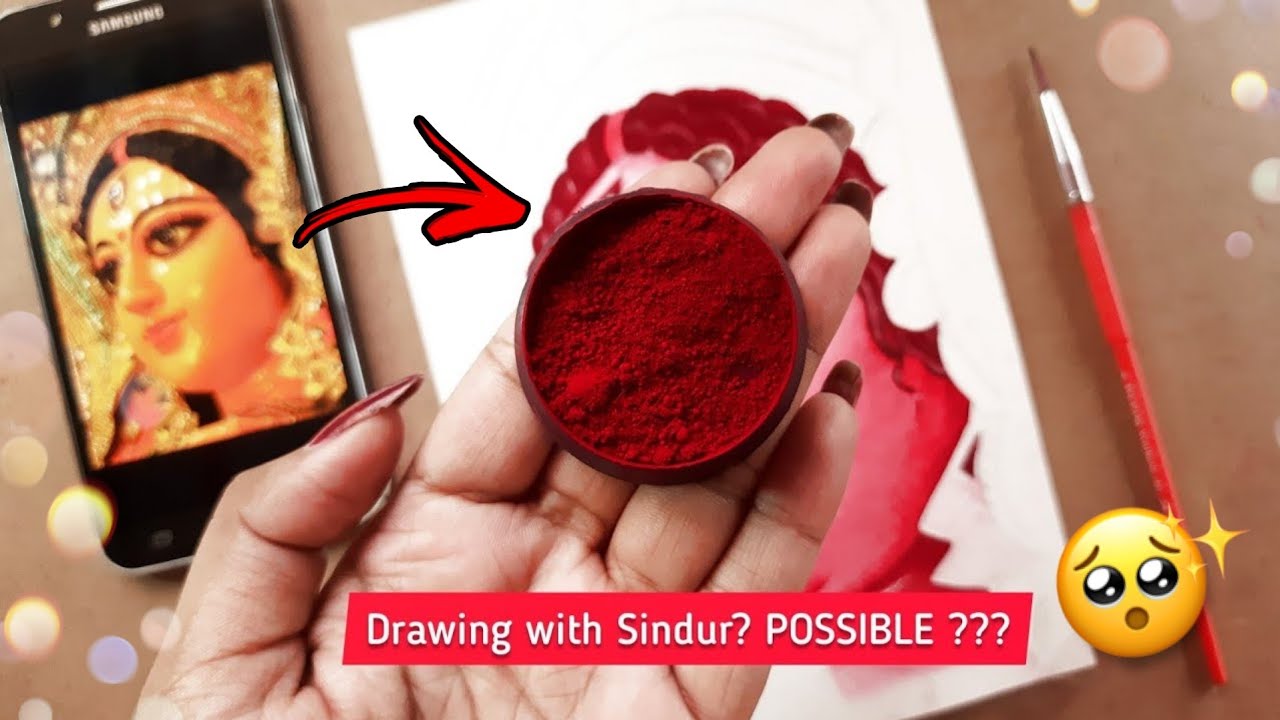 Maa Durga Drawing with Sindoor/Maa durga facedrawing with Sindoor/Durga ...