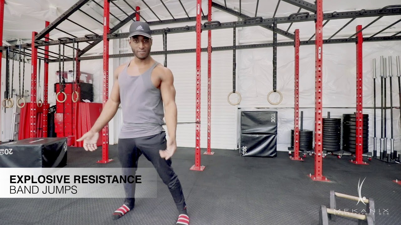 Explosive Resistance Band Jumps Conditioning Exercise - YouTube