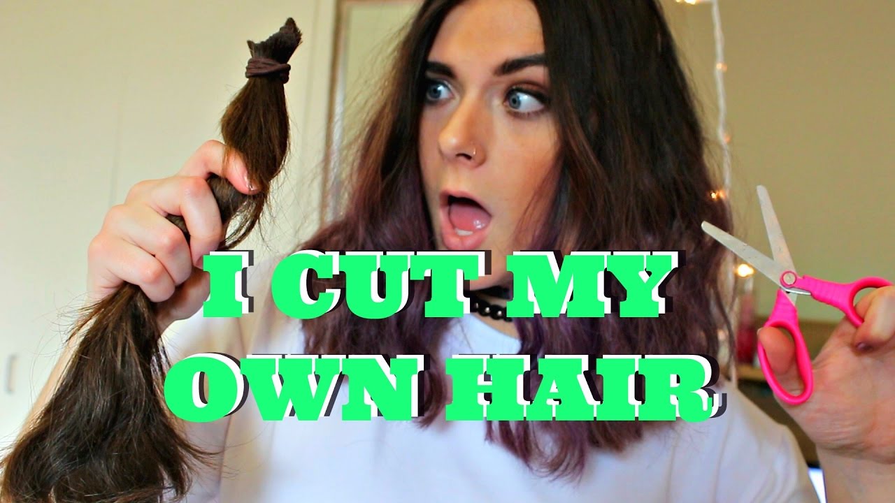 CUTTING MY HAIR + COLORING IT A FUN COLOR! - YouTube