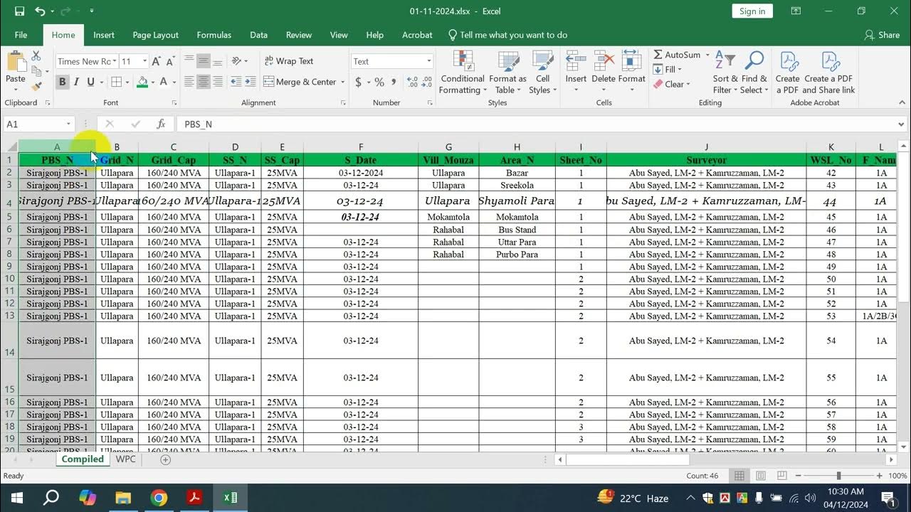 GIS Data Processing Tutorial: Part-17(b): Styling Excel Sheet - YouTube