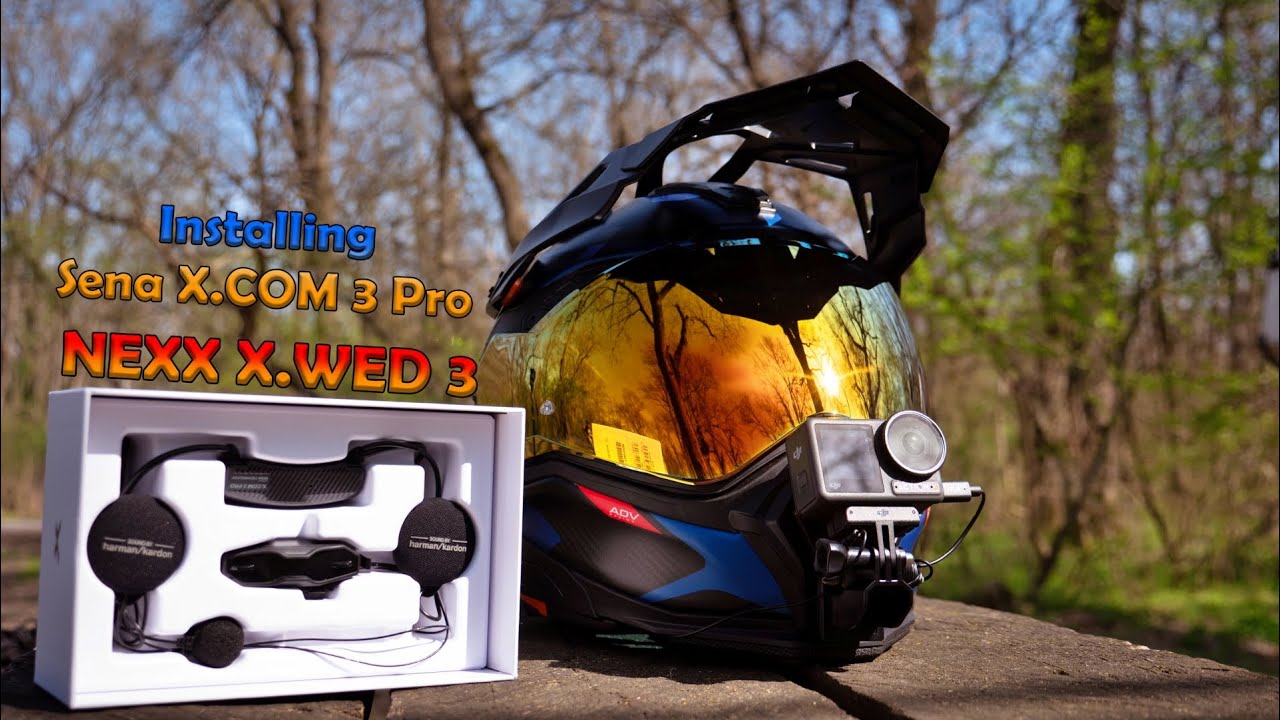 Sena X.Com 3 Pro installing on a Nexx X.Wed 3 helmet - by BikerFunShop - YouTube