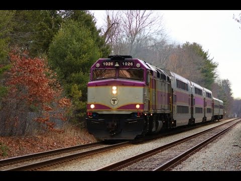 MBTA Trains on the Kingston/Plymouth Line - YouTube