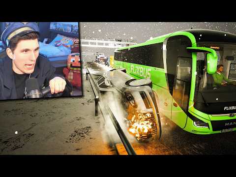 Glatteisunfall auf der AUTOBAHN – Fernbus Simulator