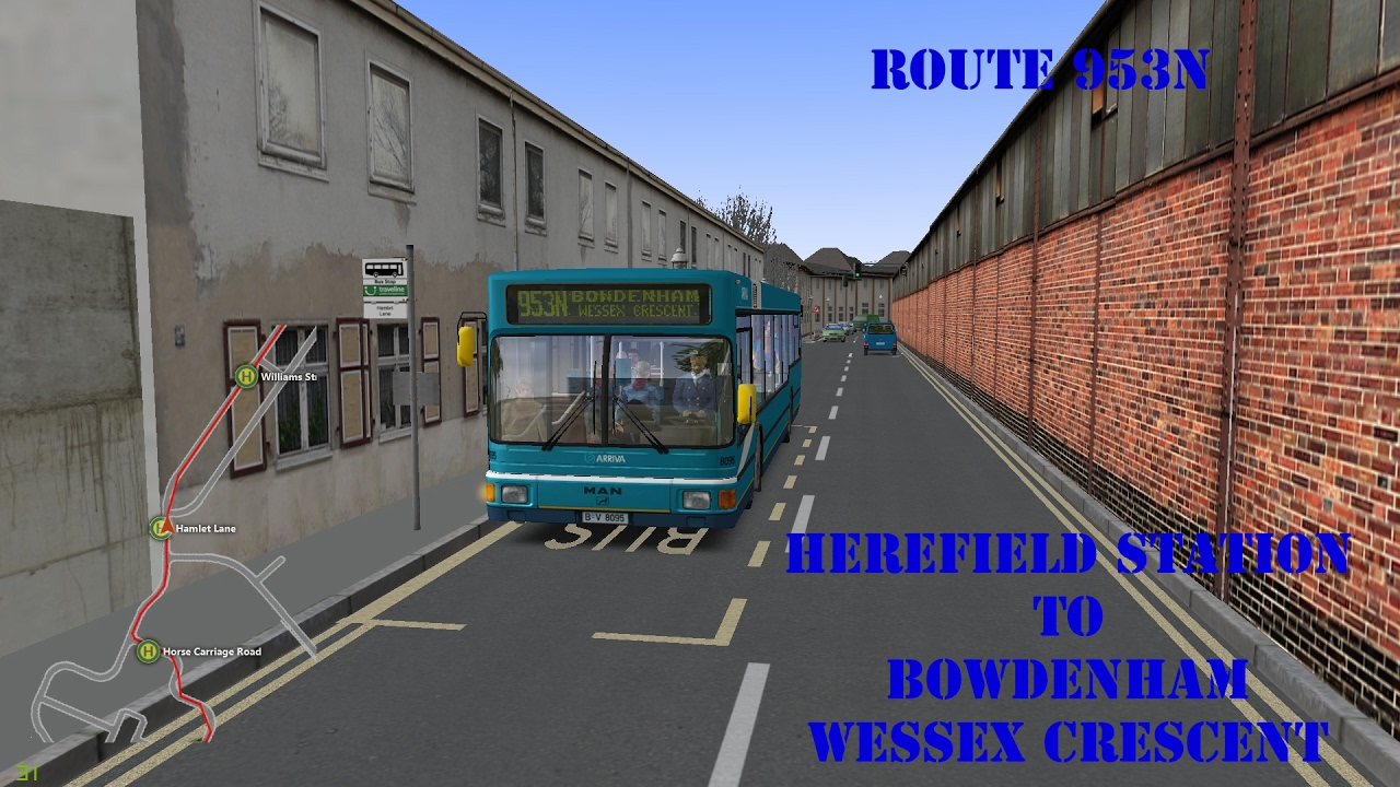 Omsi 2 Bowdenham V4- 953N Herefield Station to Wessex Crescent (MAN ...