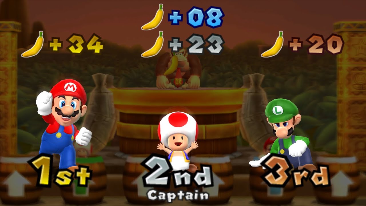 Mario Party 9 - Mario vs Luigi vs Toad - DK's Jungle Ruins - YouTube