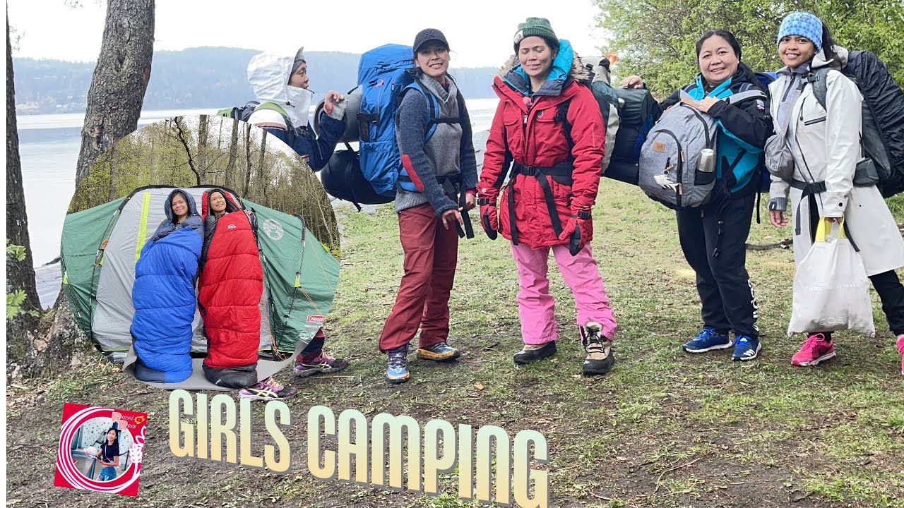 GIRLS CAMPING AT SEASIDE - YouTube