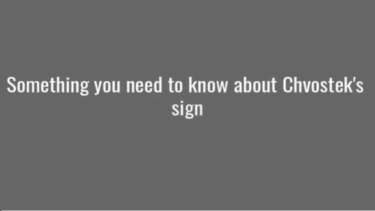 Chvosteks Sign Youtube