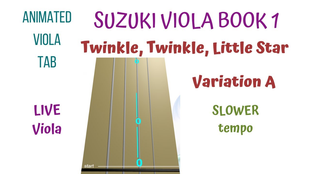 👨‍👩‍👧‍👦🎻TWINKLE VARIATION (A). Suzuki 𝐕𝐢𝐨𝐥𝐚 Book 1. SLOW TEMPO ...