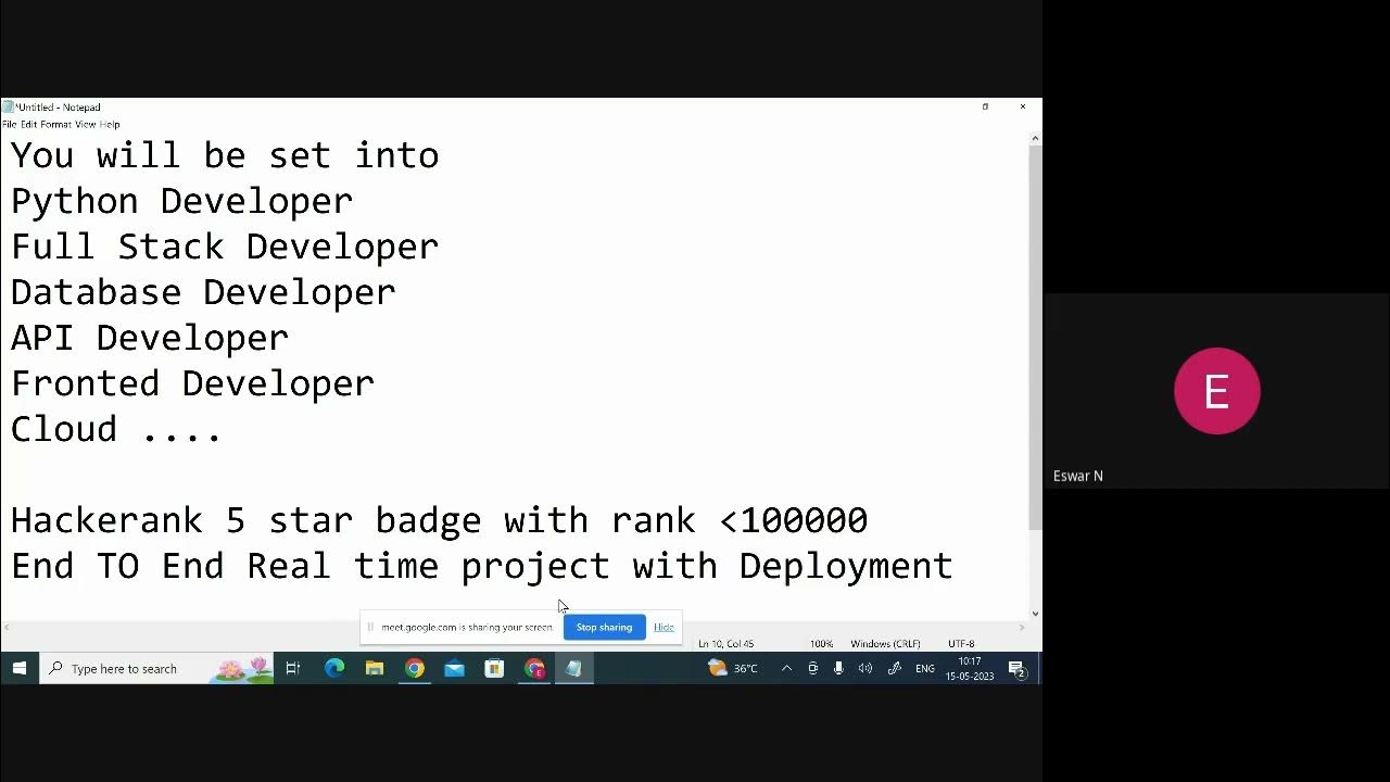 Python Full Stack course Day 1 - YouTube