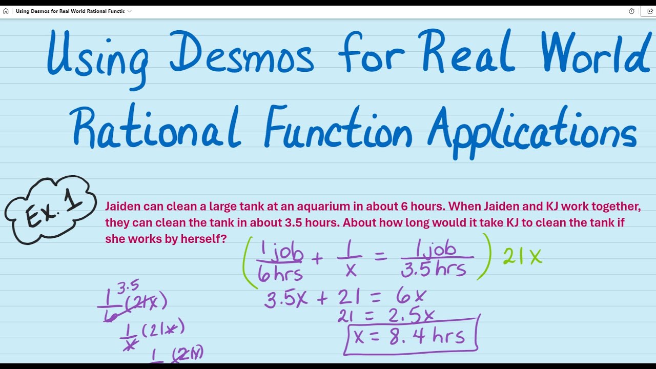 Using Desmos for Real World Rational Function Applications - YouTube