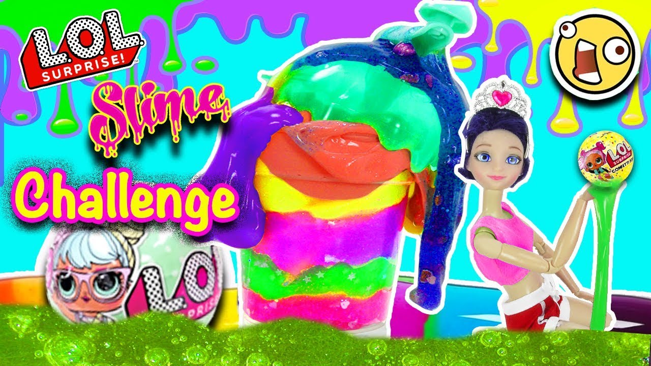 LOL SLIME Challenge con Marinette y Adrien y Barbie - YouTube