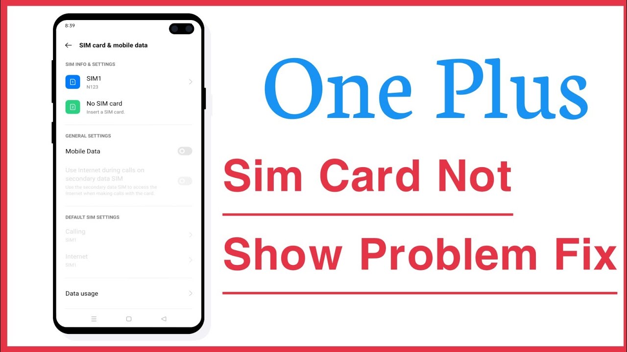 One Plus Sim Card Not Show Problem Solve - YouTube