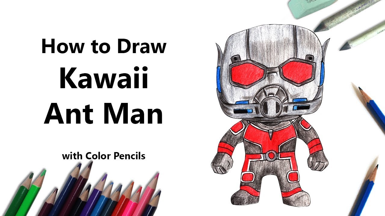 How to Draw Kawaii Ant Man Step by Step - very easy - YouTube