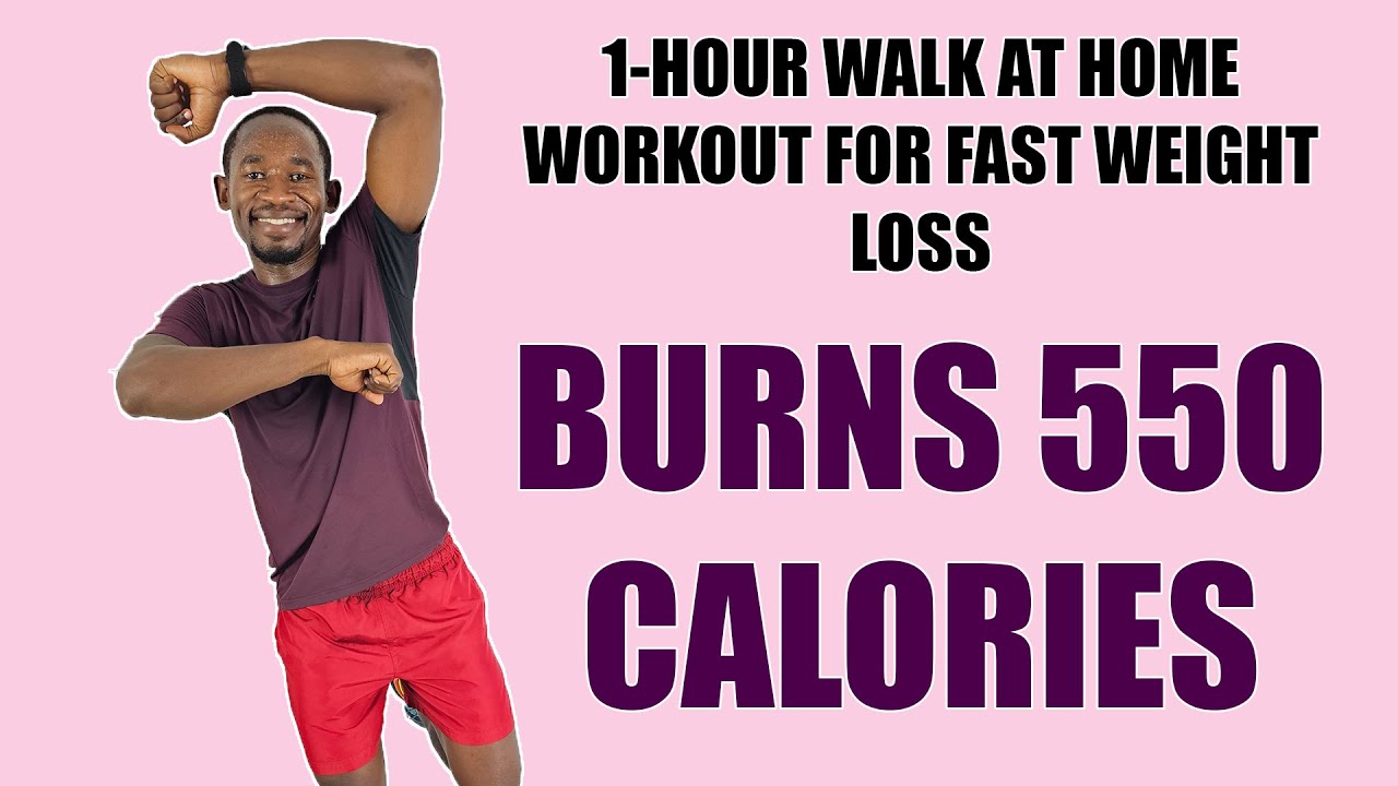 1 Hour WALKING IN PLACE WORKOUT FOR RAPID WEIGHT LOSS Burn 550