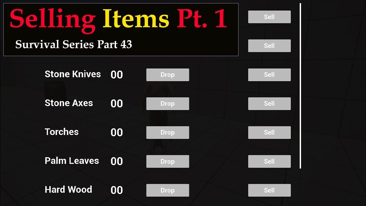UE5 Survival Game Series Part 43: Selling Items Part 1 - YouTube