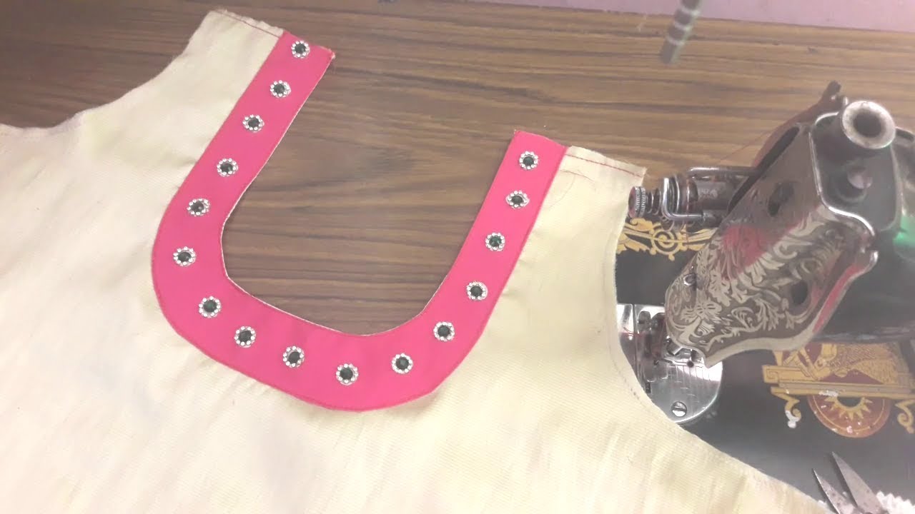 simple round neck cutting and stitching methods - YouTube