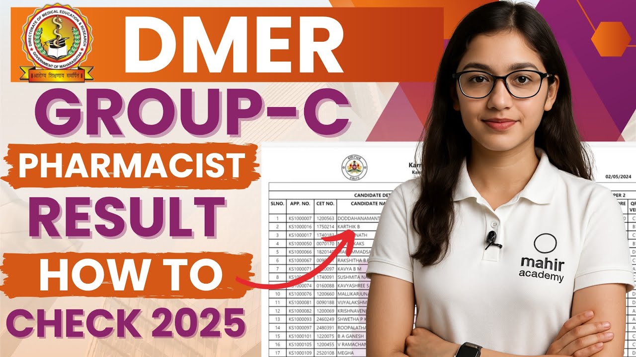 dmer result date 2025 | dmer group c result | dmer pharmacist result ...