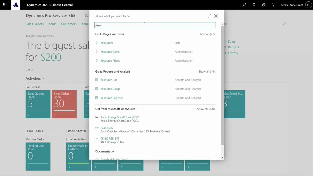 How to add bookmarks to the navigation menu in Business Central - YouTube