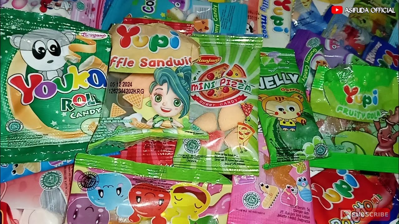 Unboxing Green Candy Youka Roll🍊Yupi Waffle Sandwich🥪 Ranjani Pizza🍕 ...