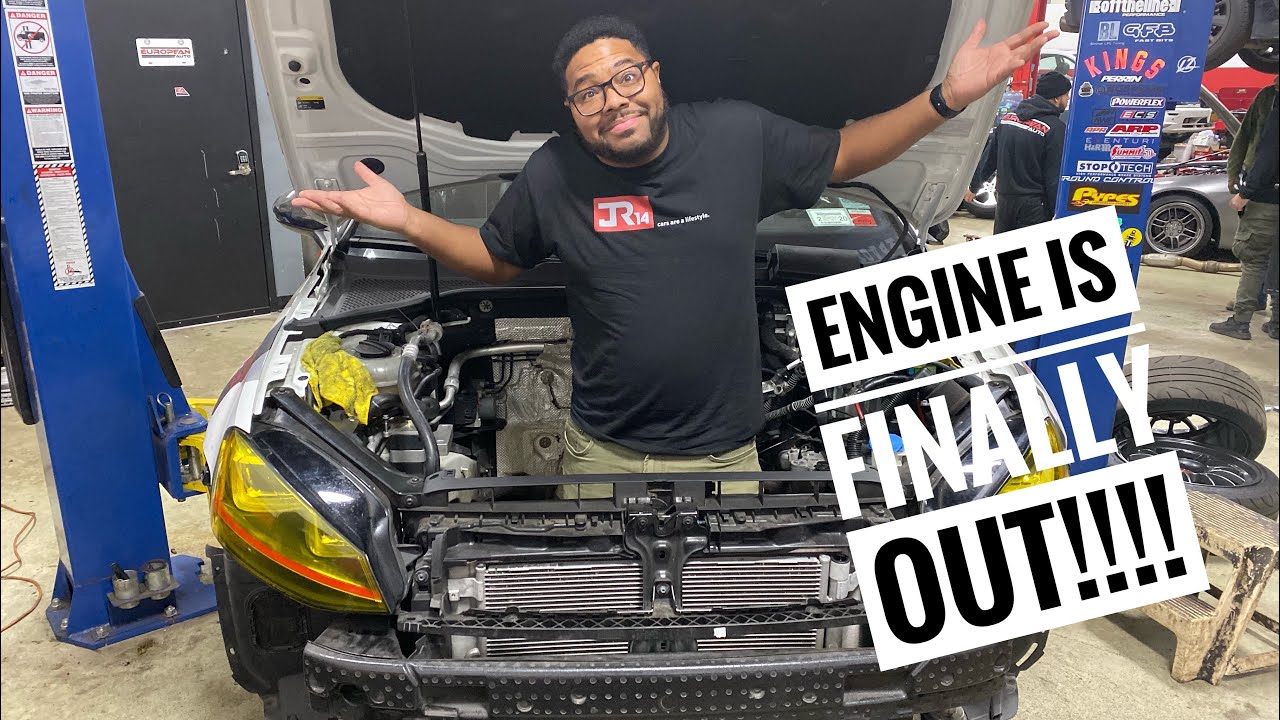 Pulling The Old Engine Out | Engine Rebuild Part 2 - YouTube