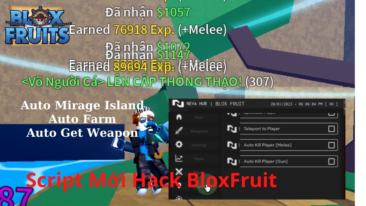 {ROBLOX} Script Mới Hack BloxFruit | Auto Mirage Island, Auto Farm ...