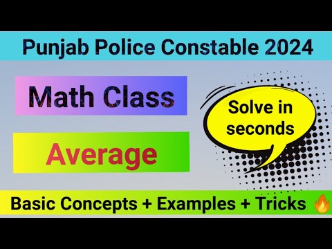 Average Math Class | Punjab police Math class | Average math preparation | Average tricks - YouTube