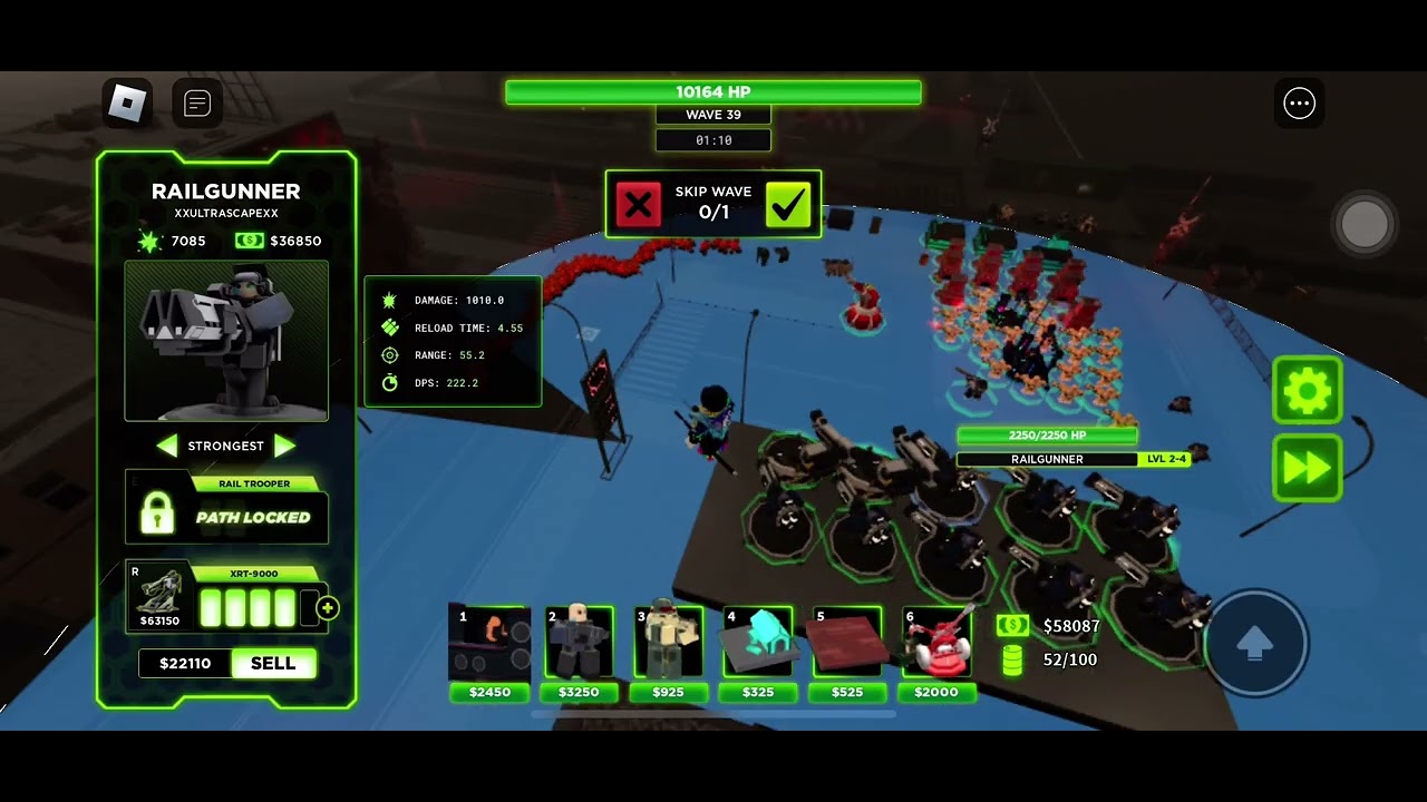 Eradicator mk 2 on apocalypse map in TDX solo (mobile) - YouTube