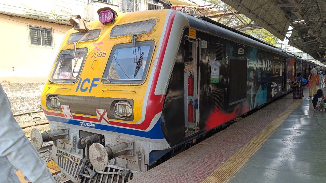 New Look of Mumbai AC Local Train ll Titwala Fast AC Local Train - YouTube