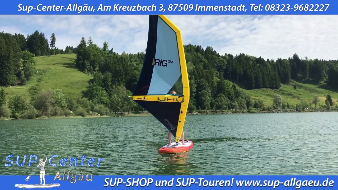Aufblasbares - inflatable SUP Segel Arrow iRig mit Fanatic Fly Air ...