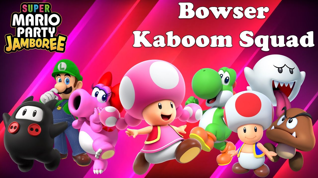Super Mario Party Jamboree - Bowser Kaboom Squad - Team Toadette vs ...