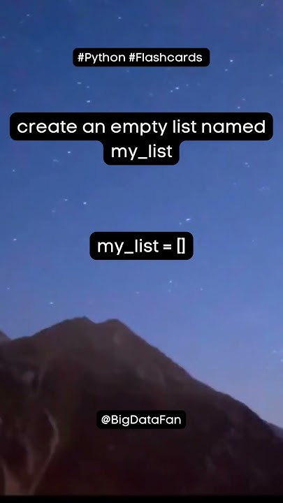 create an empty list named my_list - YouTube